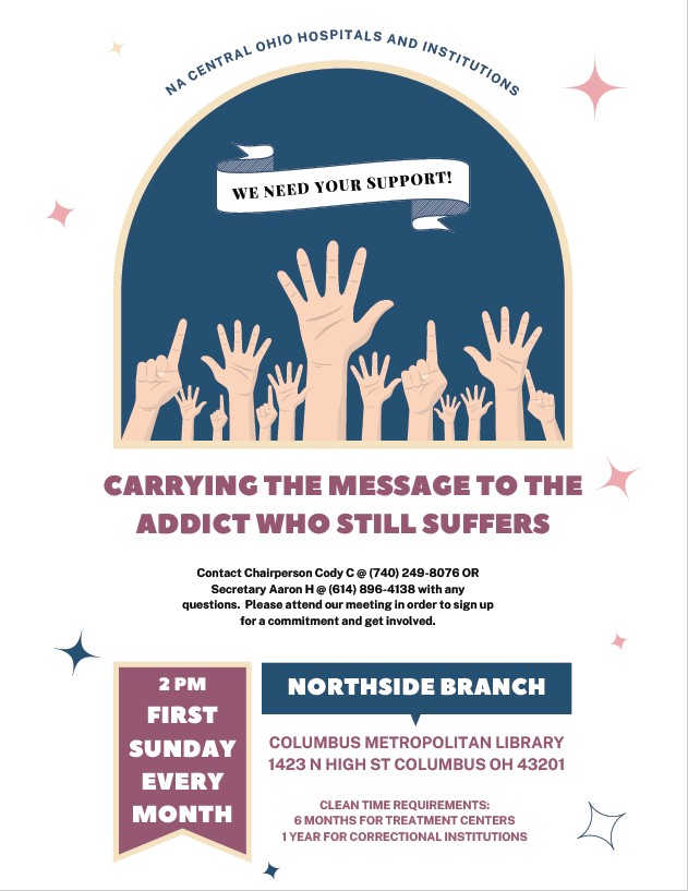 Hospitals & Institutions | Addiction Problem? Central Ohio Narcotics Anonymous can help.